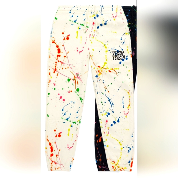 Teddy Fresh | Pants & Jumpsuits | 2xl Teddy Fresh Cream Paint Splatter ...